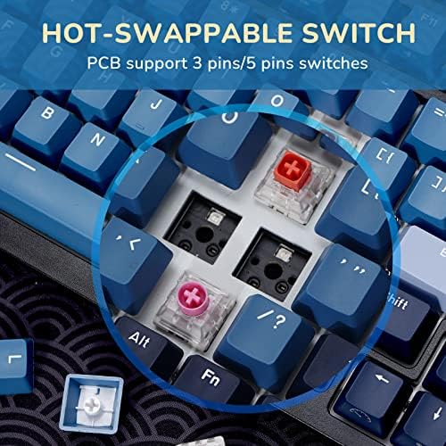 RK ROYAL KLUDGE RK98 Mechanical Gaming Keyboard Triple Mode 2.4G/BT5.1 ...